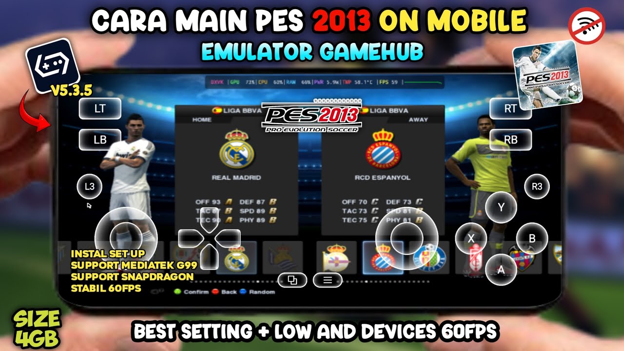 CARA MAIN & PASANG PES 2013 DI HP ANDROID OFFLINE | GAMEHUB EMULATOR ...