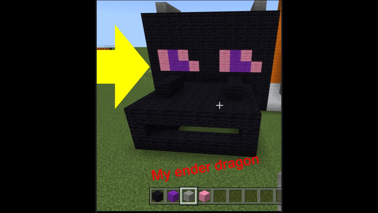 Minecraft Ender Dragon Head tutorial ( how to build ) - YouTube
