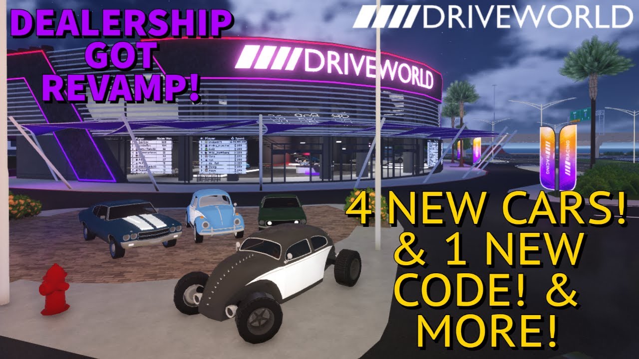 4 NEW CARS! 1 NEW CODE! & MORE! (Roblox Drive World!) - YouTube