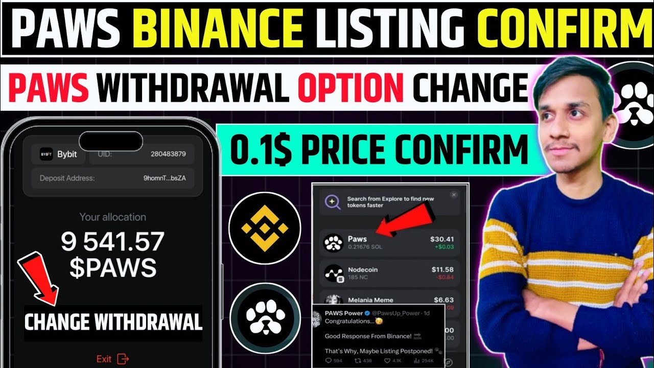 Paws New Listing Date || Paws Token Withdrawal Option Change || Paws ...