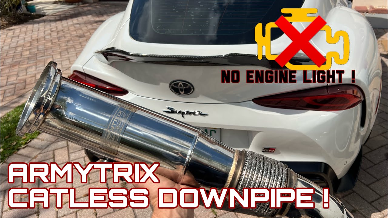 CATLESS DOWNPIPE WITHOUT THE ENGINE LIGHT! A90 SUPRA B58TU ARMYTRIX ...