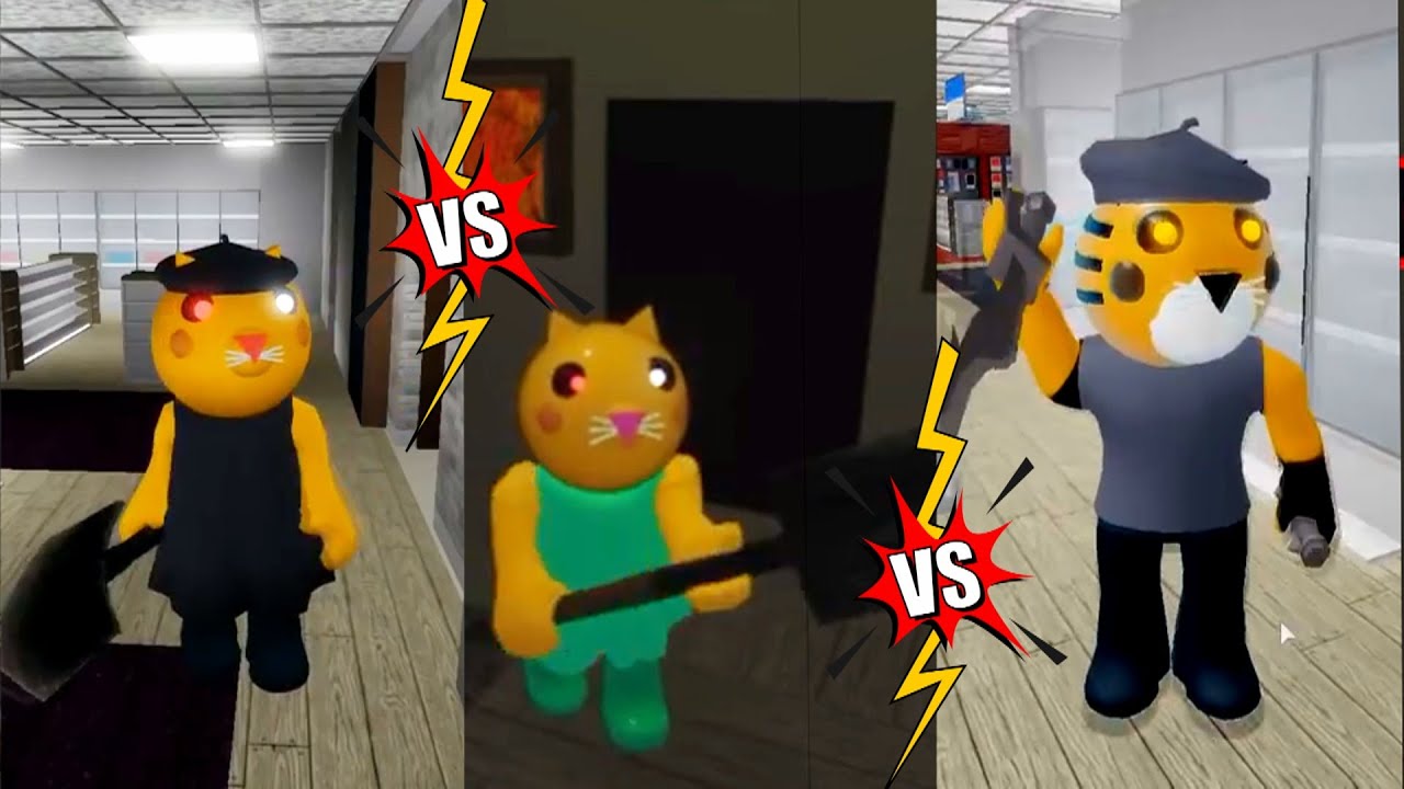 ROBLOX Piggy 2 TIGER UNIFORM vs CAT UNIFORM vs KITTY Jumpscares - YouTube
