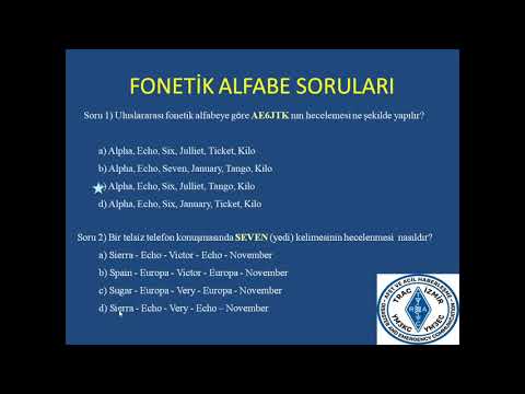 AMATÖR TELSİZ SINAVI EĞITIM VİDEOSU - FONATIK ALFABE