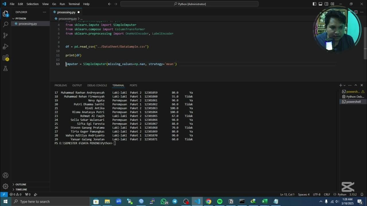Tugas Preprocessing Data Mining dengan Menggunakan Python - YouTube