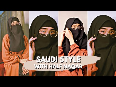How to wear Saudi Niqab Tutorial in different Style || Saudi Niqab ...