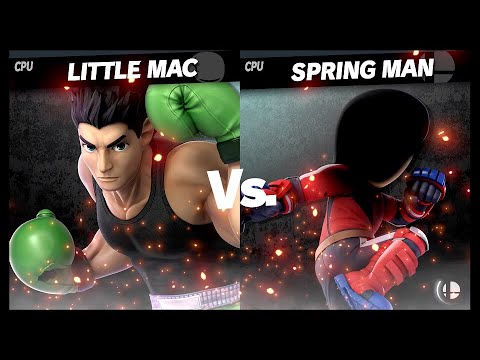 Little Mac VS Mii Brawler Spring Man LV 9 CPU Battle Super Smash Bros ...
