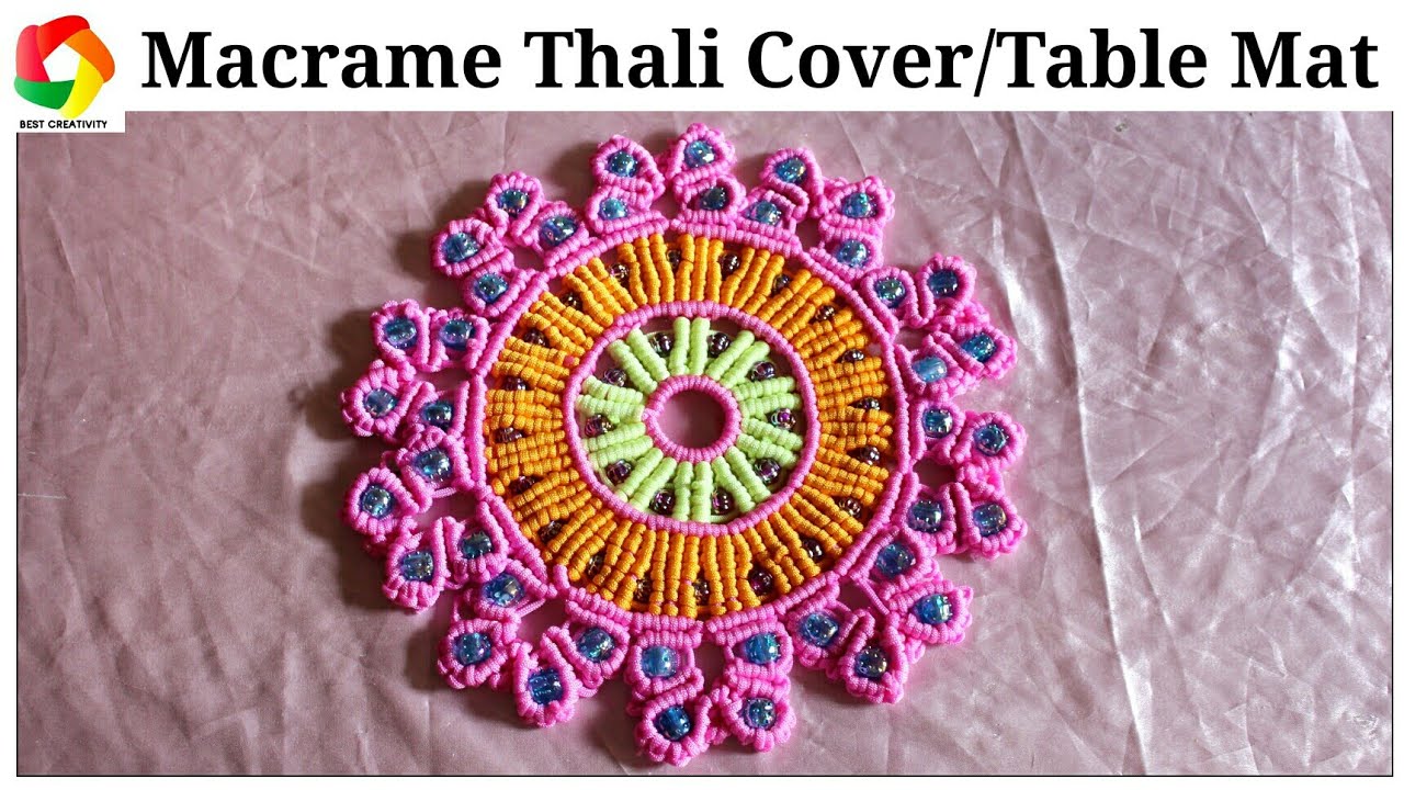 Easy Macrame Thali Cover/Macrame Table Mat - YouTube