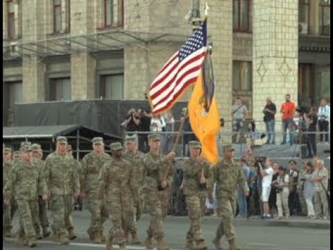 US, UK Troops march for Ukraine's Independence Day Parade, Final Rehearsal.
