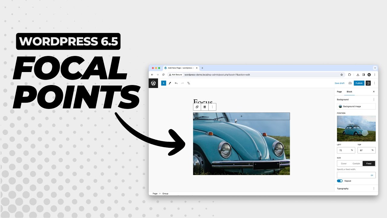 Exploring Focal Points for Background Images | WordPress 6.5 - YouTube