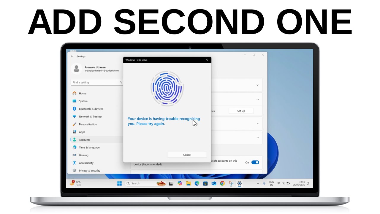 How to Add A Second Fingerprint in Windows 11 - YouTube