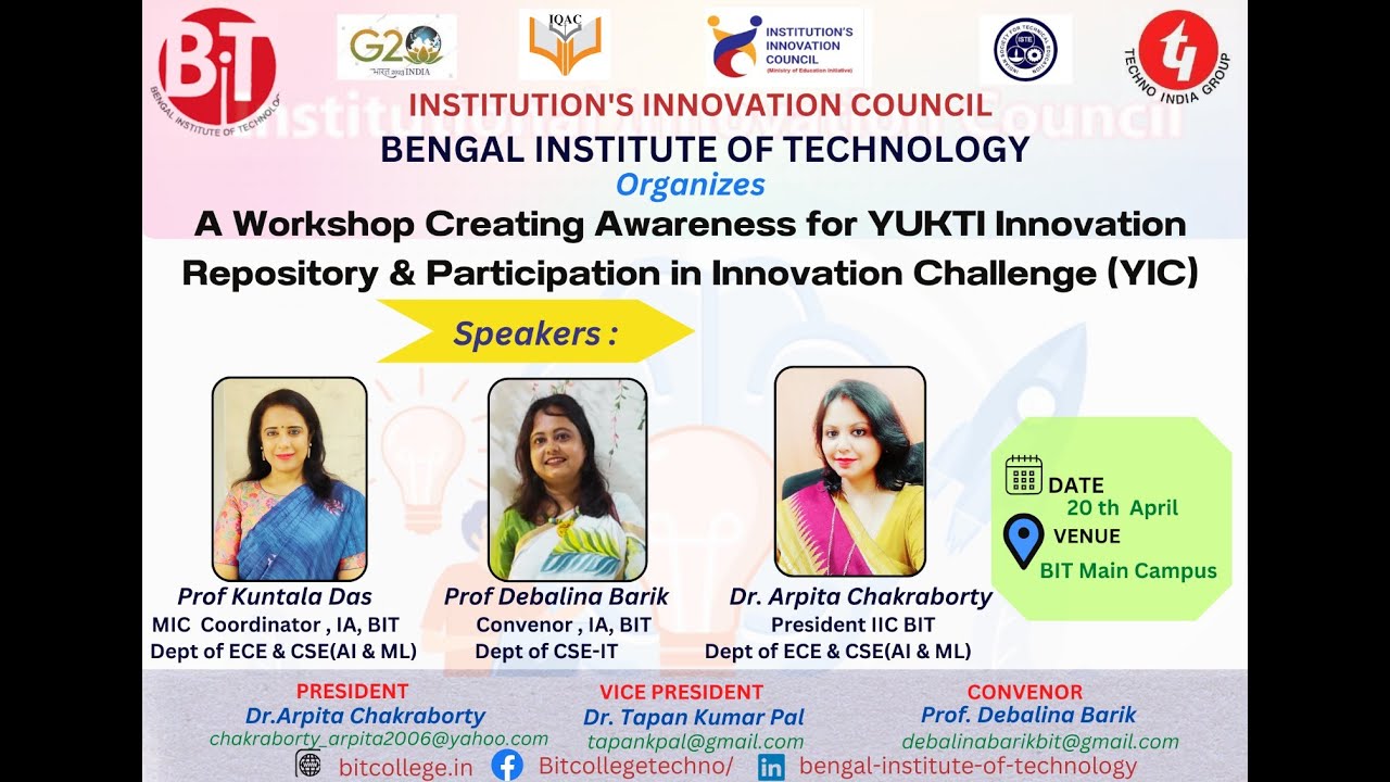 Workshop creating awareness for YUKTI Innovation repository ...