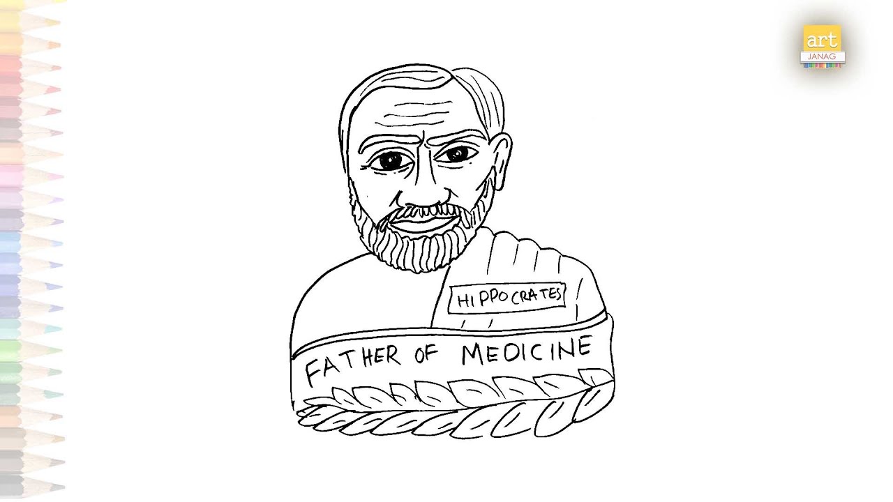 Hippocrates drawing, Father of Medicine | Outline sketches | How to ...