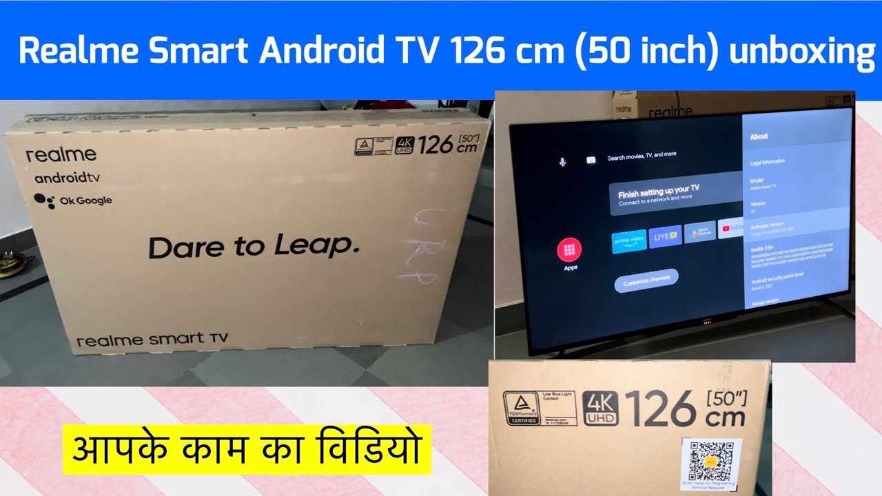 Realme Smart Android TV 126 cm (50 inch) 4K Ultra HD unboxing / Realme ...