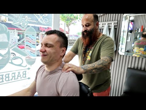 This Turkish barber did everything to me | ASMR Massage, shaving etc. in Antalya