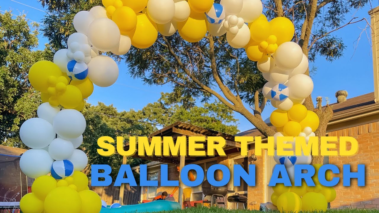 DIY Summer Balloon Arch with Beach Balls ☀️ 💙 - YouTube