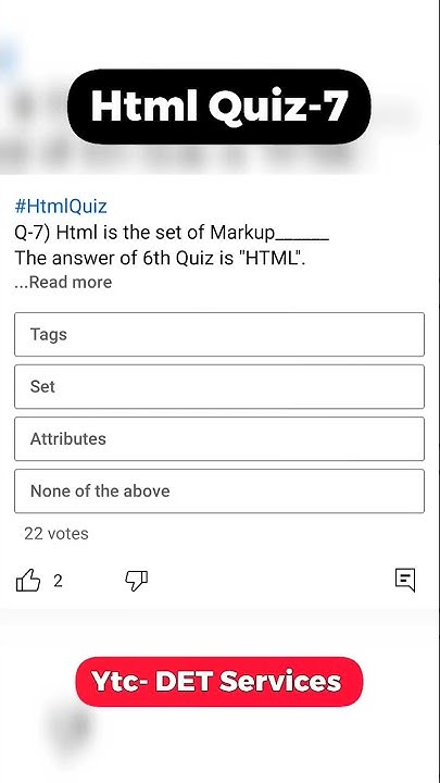 Html Is The Set Of Markup Htmlquiz Htmlshorts Shorts Viral Youtube 