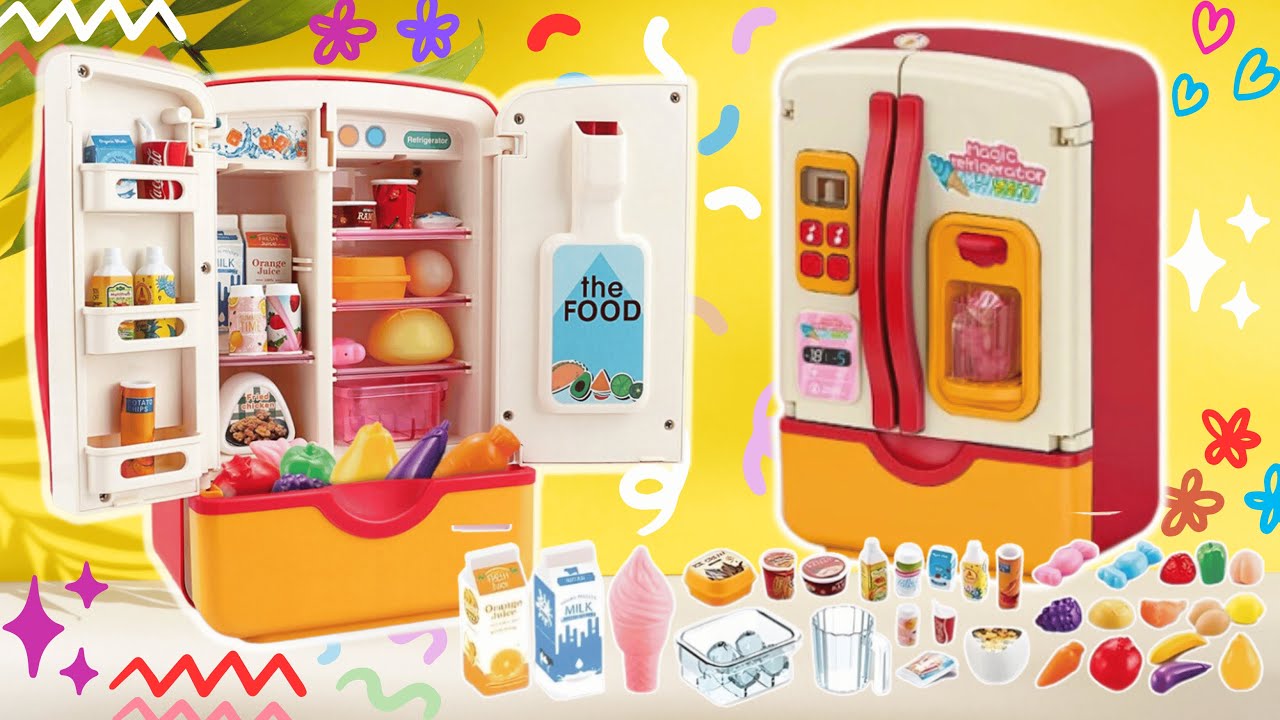 5 Minutes Satisfying with Unboxing Cute Mini Refrigerator Play Set ...