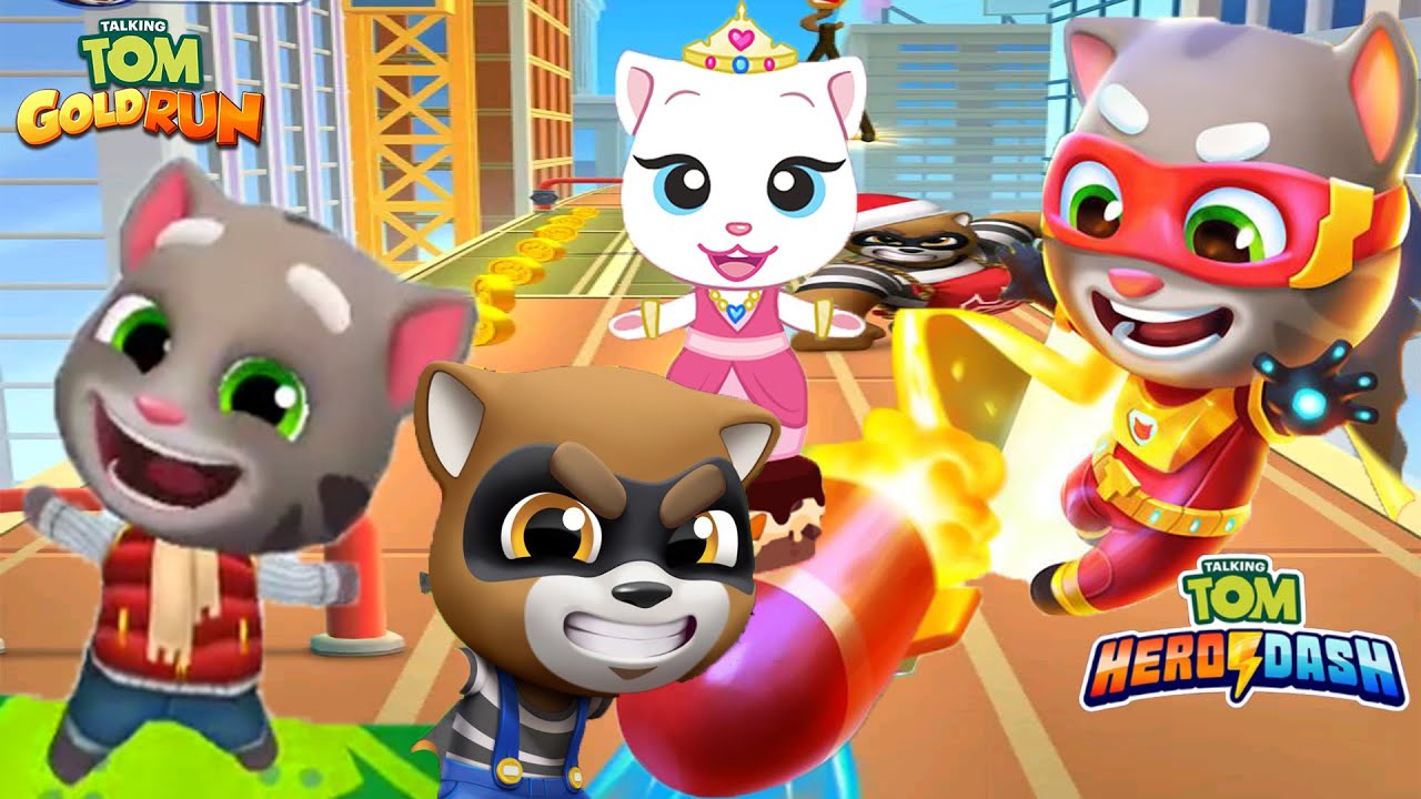Talking Tom Hero Dash THE JUNGLE VS Talking Tom Gold Run - Talking Tom ...