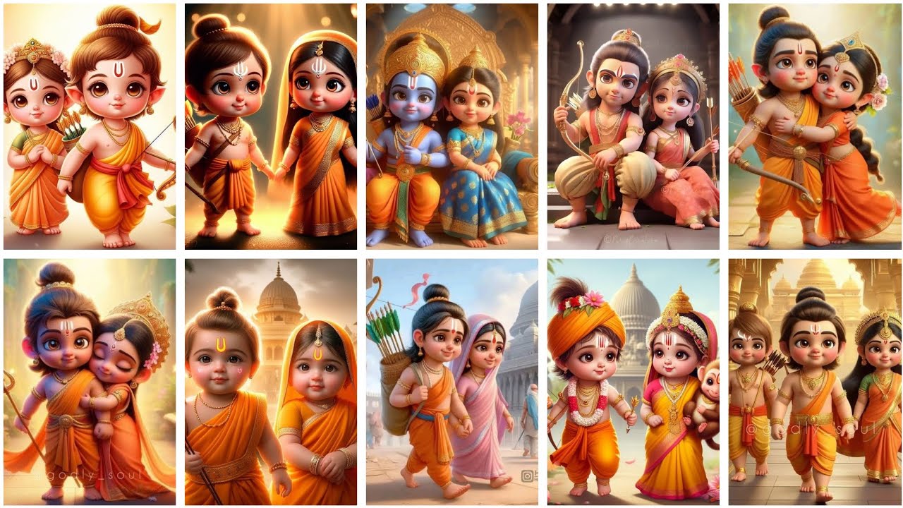 Shri ram Sita cute cartoon images || Ram sita dp picture for whatsapp ...