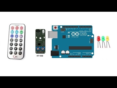 Remotely light up three LEDs by remote control using KY-032 infrared sensor and Arduino UNO ...