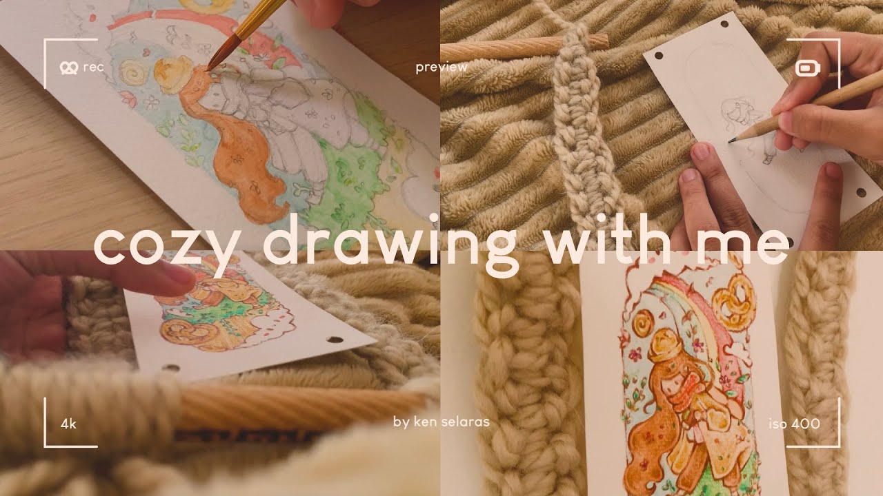 🥨🌱 art vlog •• cozy drawing with me - YouTube