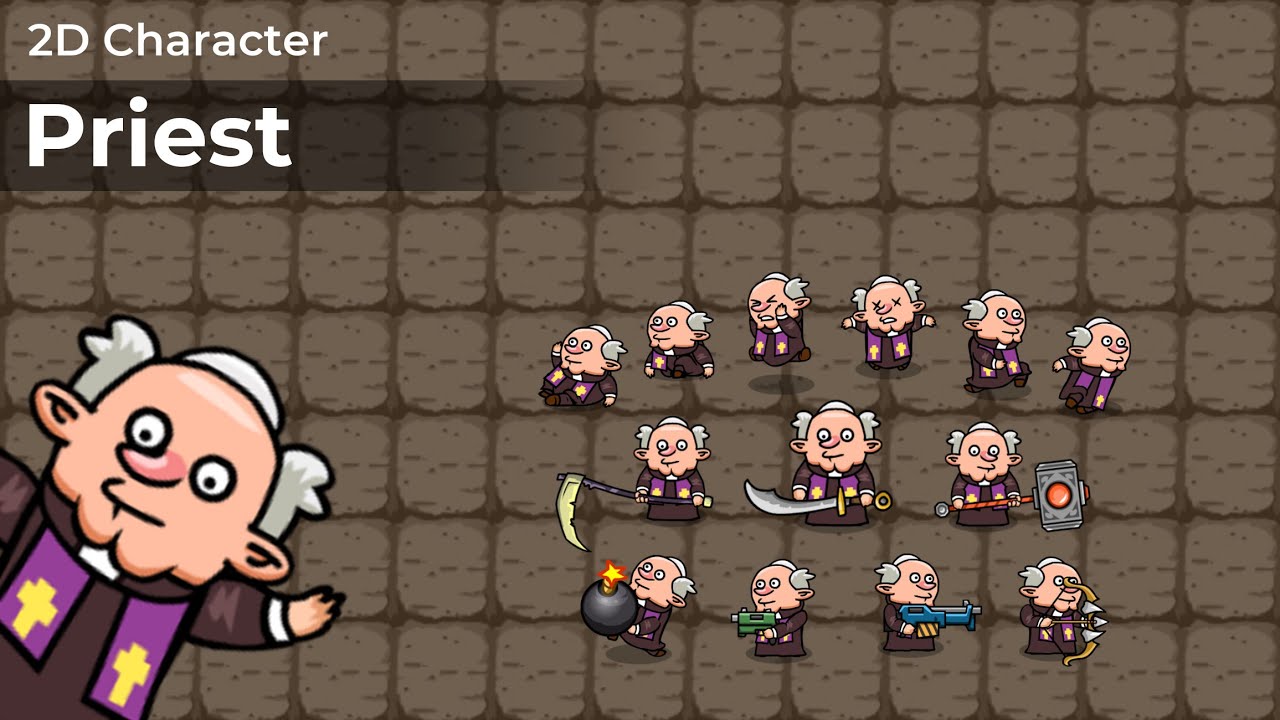 2D Character - Priest (Sprite Package Demo) - YouTube