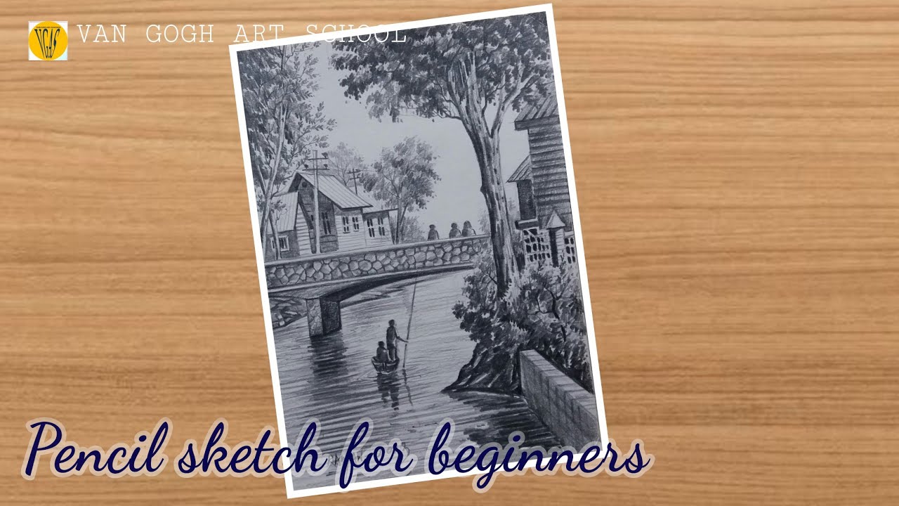 Pencil drawing tutorial || Pencil sketch scenery || drawing of nature ...