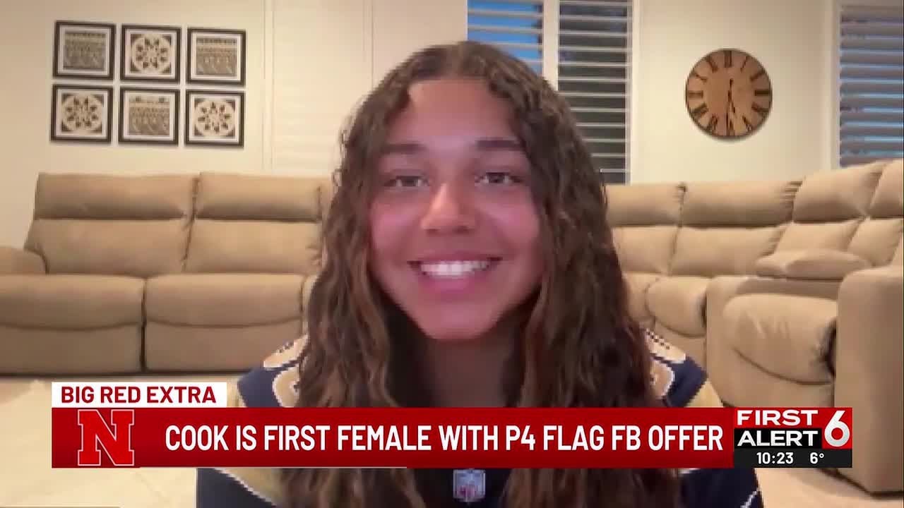 Makena Cook reacts to Nebraska flag football offer - YouTube