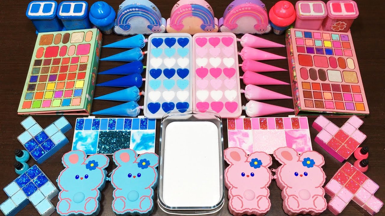 PINK vs BLUE SLIME ! Mixing random into PIPING BAGS !🌻🌻🌻Satisfying LaLa ...