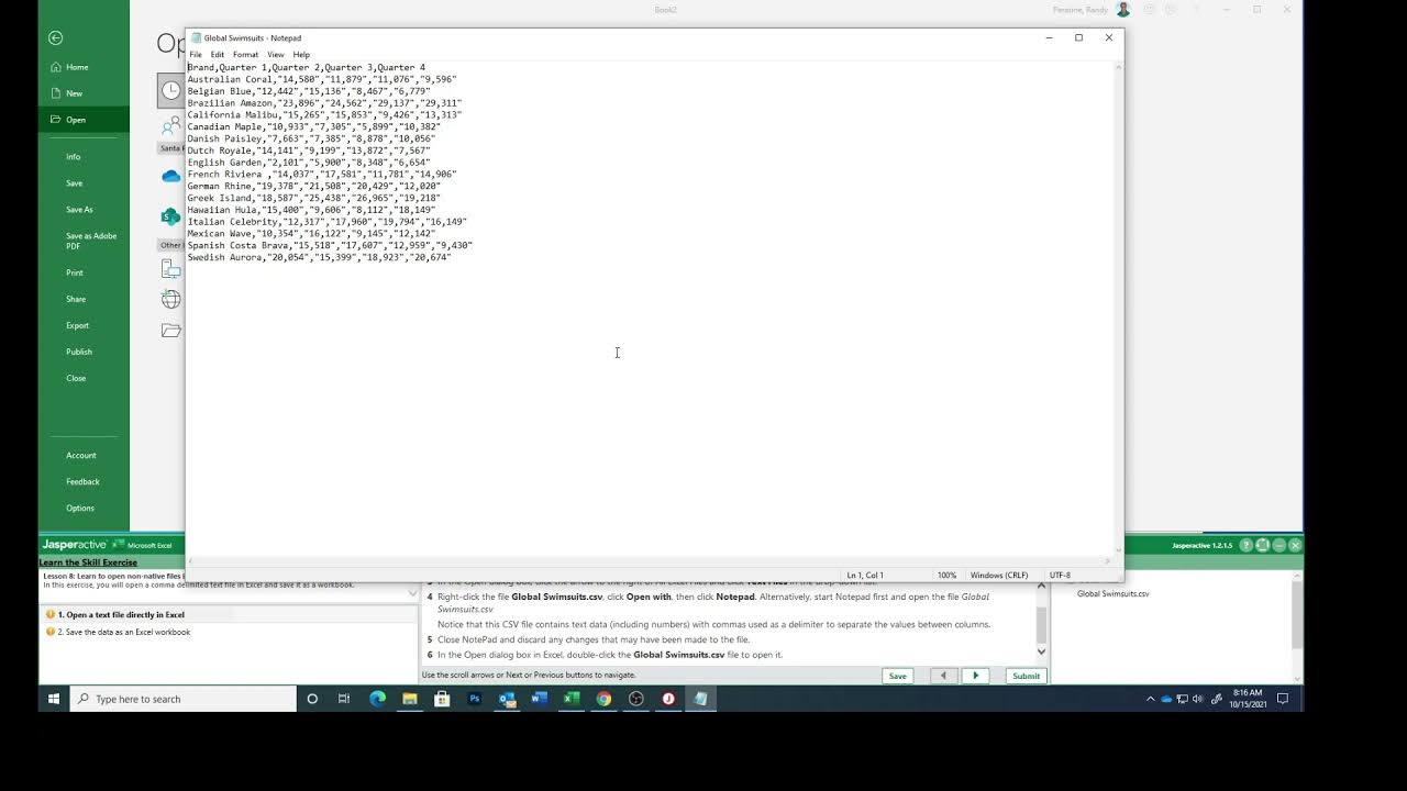 Excel Lesson 8f Importing Data from External CSV Files - YouTube