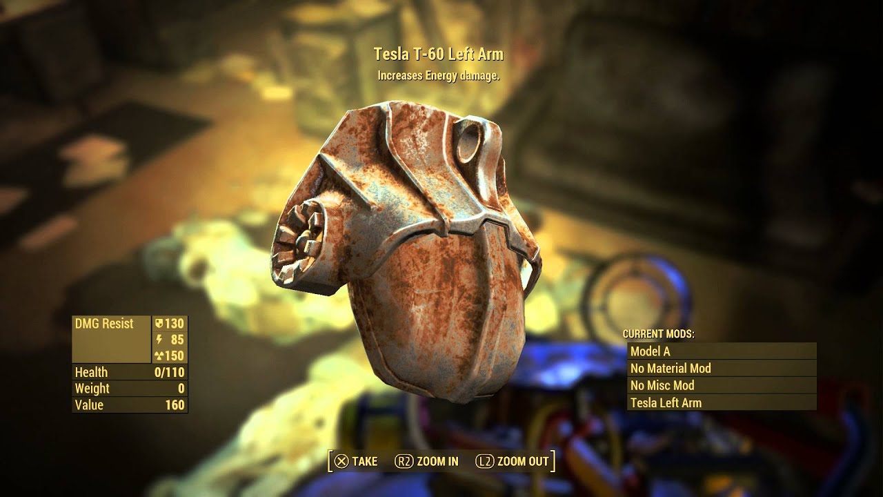 Fallout 4 Automatron - Fort Hagen Hangar: Tesla T-60 Left, Right, Torso ...