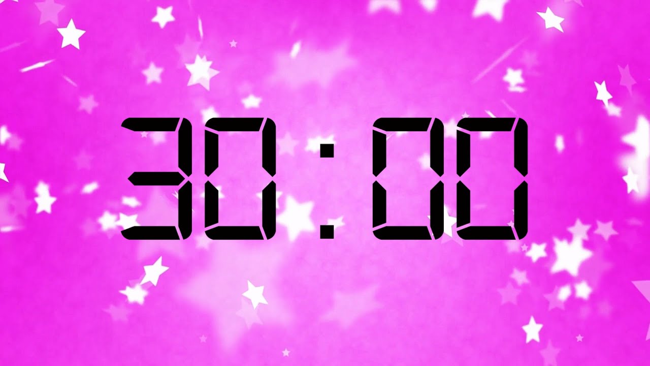 30 minutes Pink Stars countdown Alarm Timer good for birthday girls ...