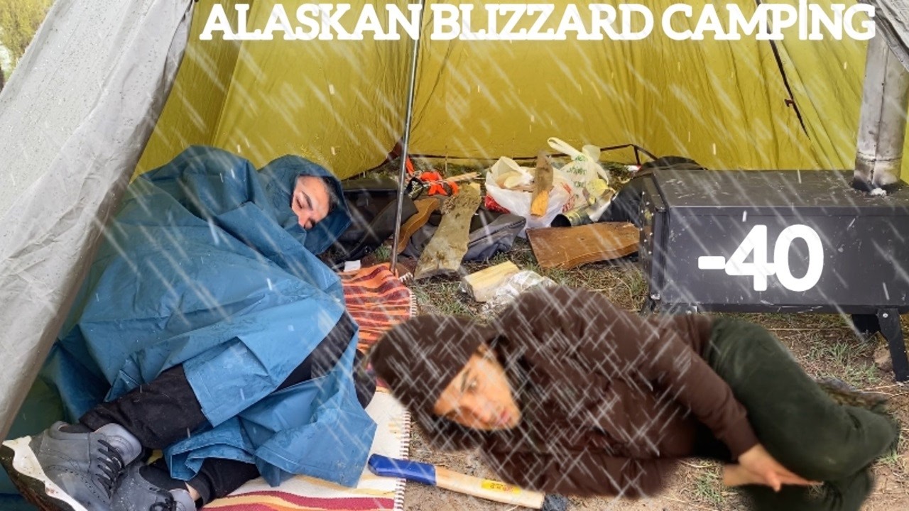 EXTREME ️ Winter SNOW STORM -40F WINTER CAMPING WINTER STORM hits HOT ...