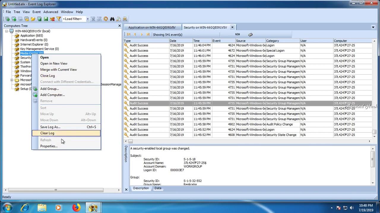 Forensic investigation Event Log Explorer windows event log forensics ...