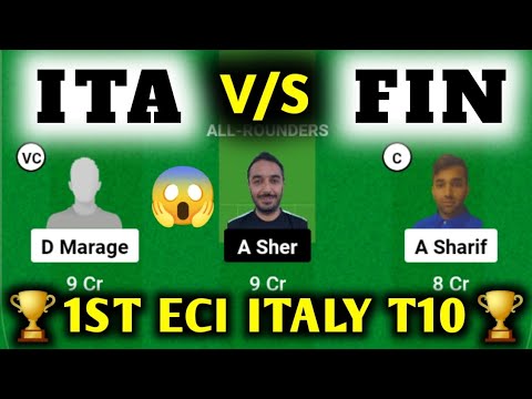 ITA VS FIN / ITA VS FIN Dream11 / ITA VS FIN Dream11 Prediction / ITA ...