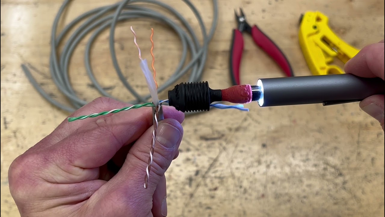 Untwist Tool V2 Operation - CAT6 23AWG Pair Separation - YouTube