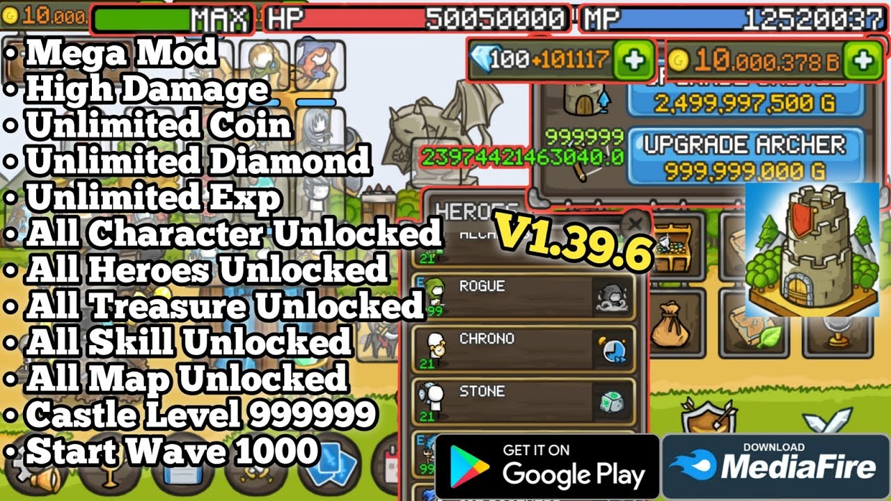 Grow Castle Mod Apk Terbaru V1.39.6 All Character Unlocked - High ...