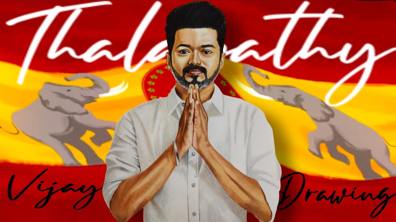 Thalapathy Vijay Drawing 🔥 || #thalapathyvijay #tvk #art #drawing # ...