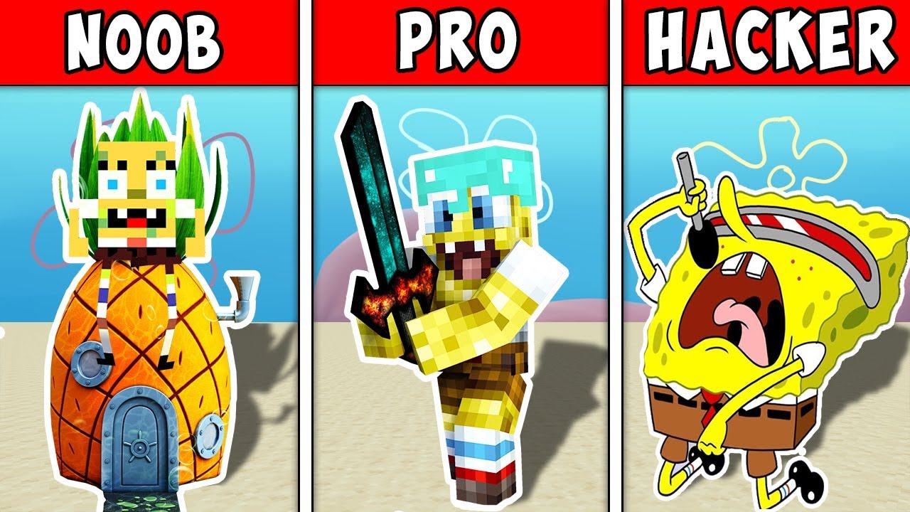 Minecraft NOOB vs PRO vs HACKER: SPONGEBOB ADVENTURE in Minecraft ...