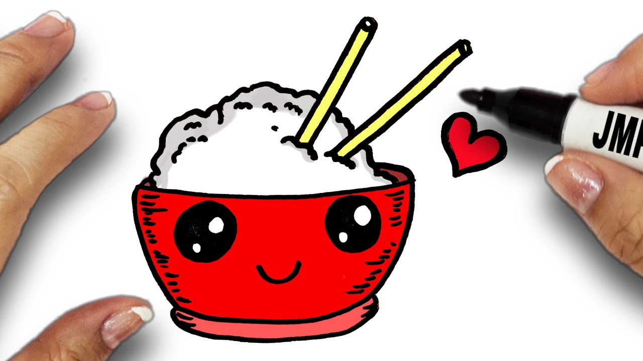 HOW TO DRAW A CUTE RICE BOWL - YouTube