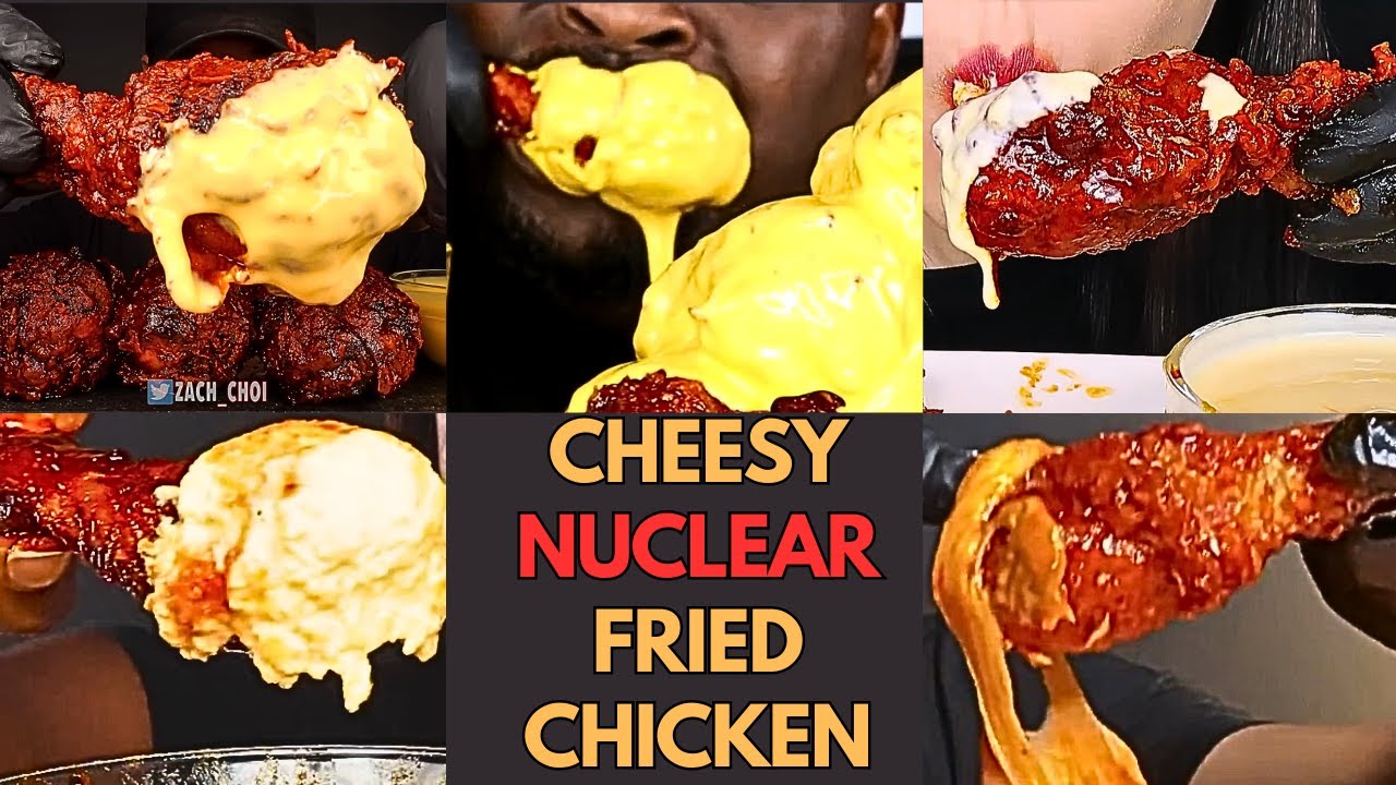 🍗🔥🌶️ Asmr Cheesy Nuclear Fried Chicken Mukbang Compilation Spicy