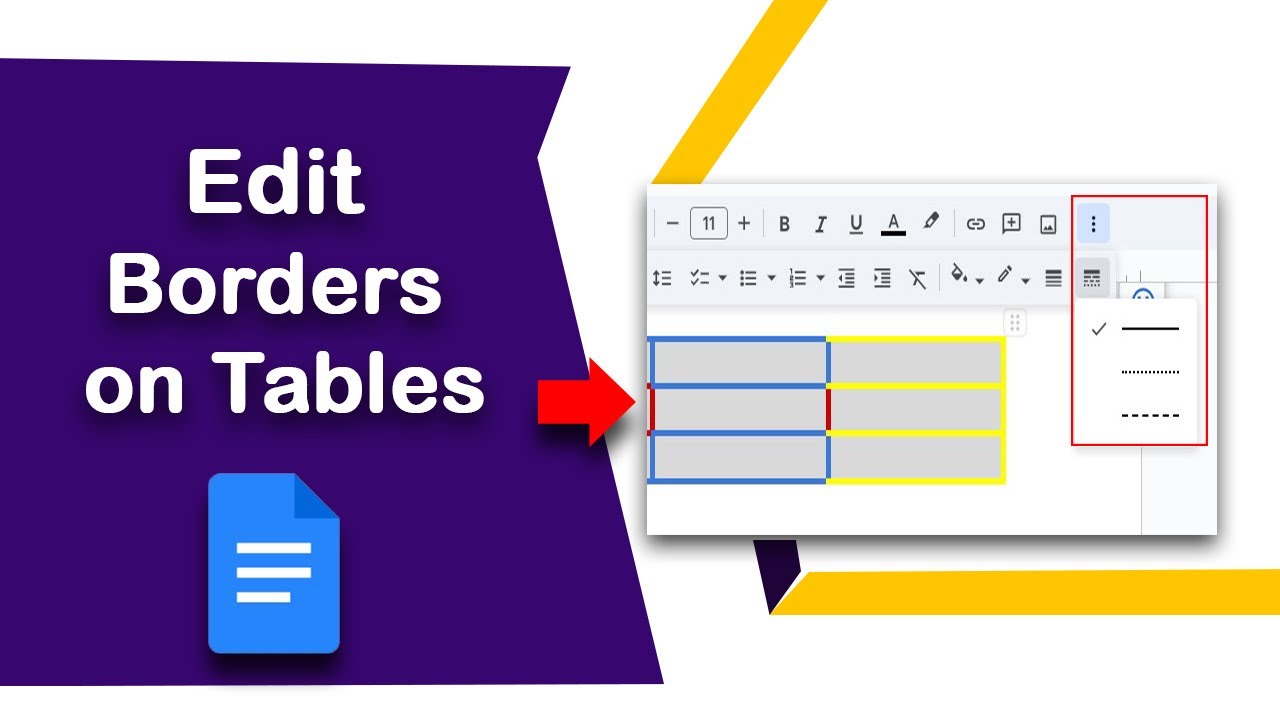 How to edit borders on tables in Google Docs - YouTube
