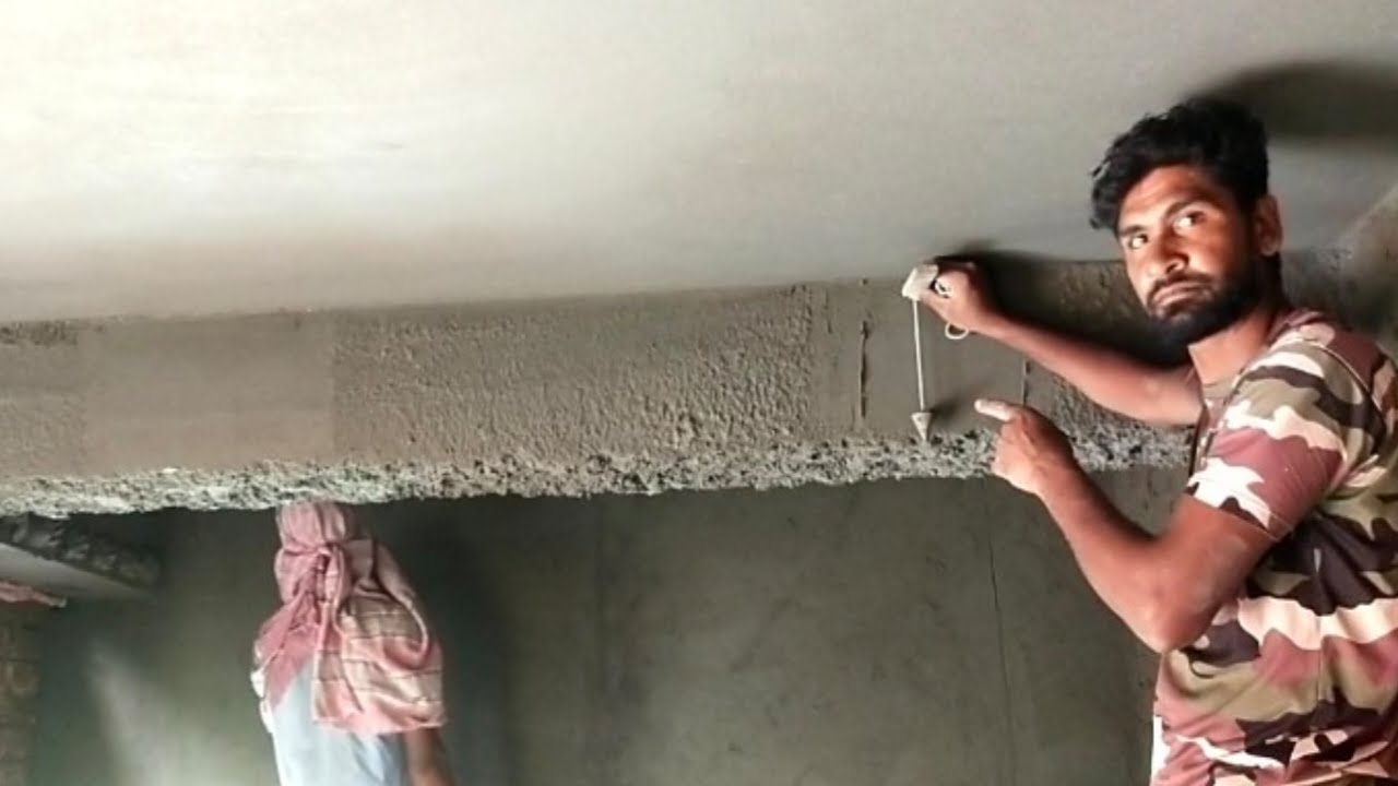Beam plastering _ Building Concrete Beam plastering in easy way_Using ...
