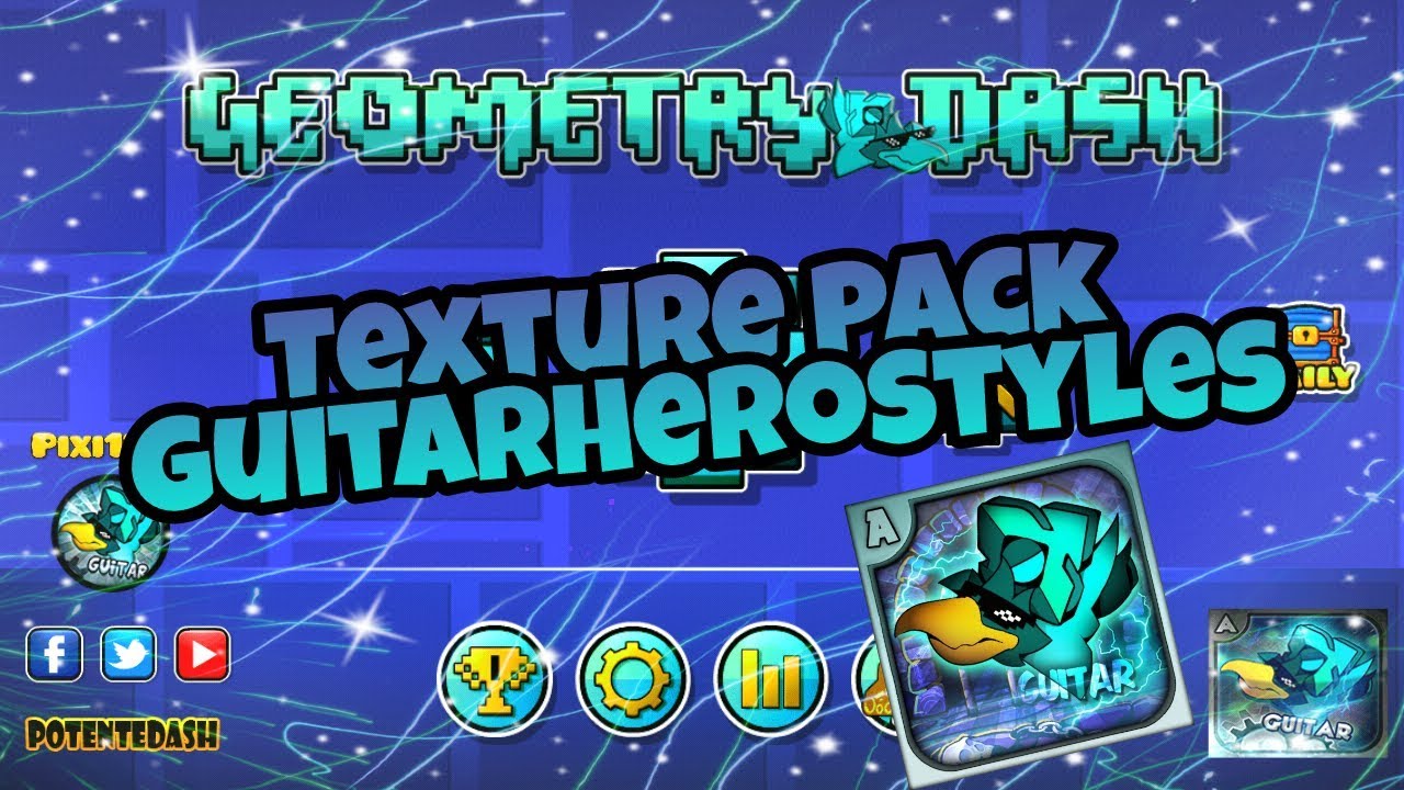 Texture pack GuitarHeroStyles Geometry dash 2.11 - YouTube