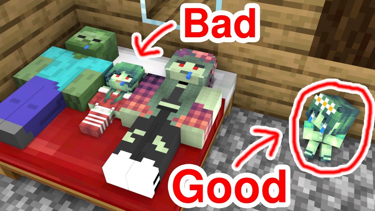 Good Baby Zombie Girl and Bad Baby Zombie Girl - Sad Story - Minecraft ...