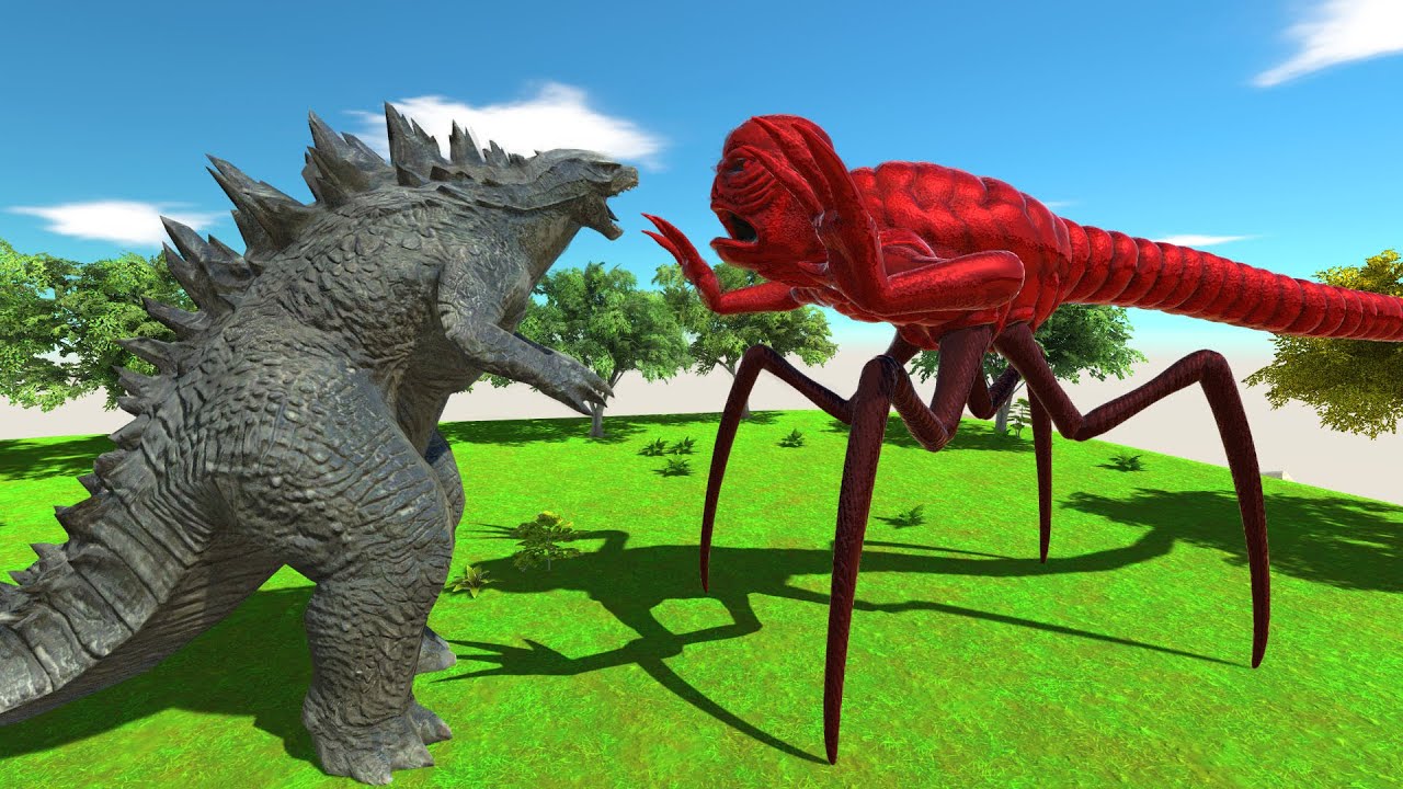 Godzilla Classic vs Titanus Red - Animal Revolt Battle Simulator - YouTube
