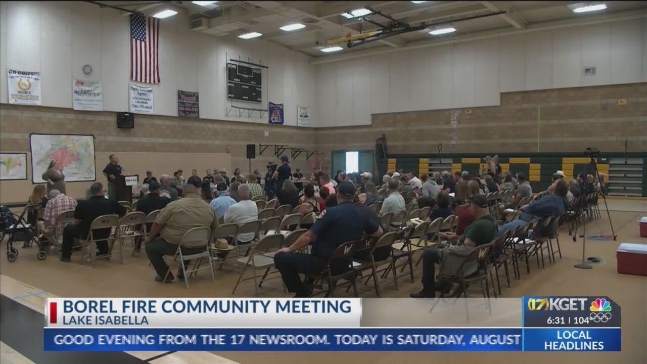 Fire officials update residents on Borel Fire at town meeting - YouTube