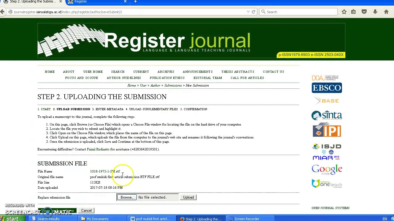 HOW TO MAKE ONLINE SUBMISSION AT REGISTER JOURNAL - YouTube