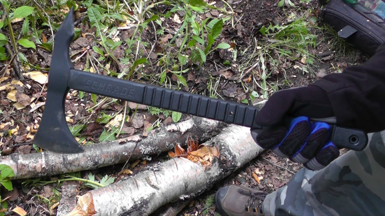 Testing the Schrade SCAXE4 tomahawk (not the final review) - YouTube