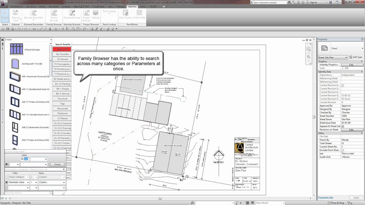 Revit Family Browser 2013 - Advanced Search - YouTube